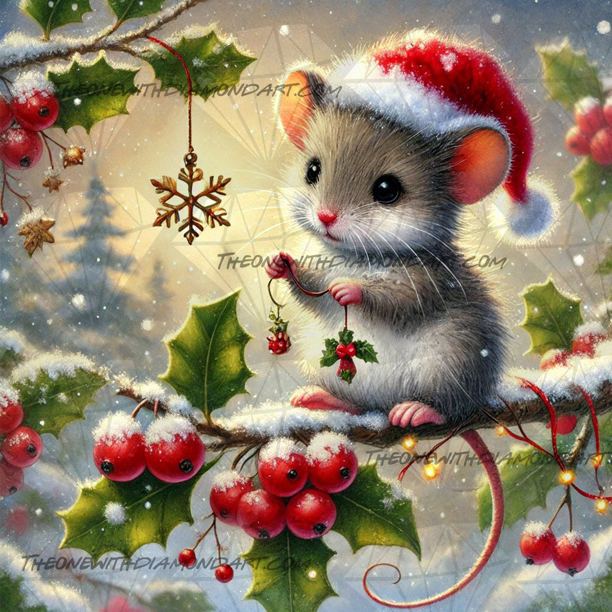 Holly Jolly Mouse ©Finira – The One With The Diamond Art