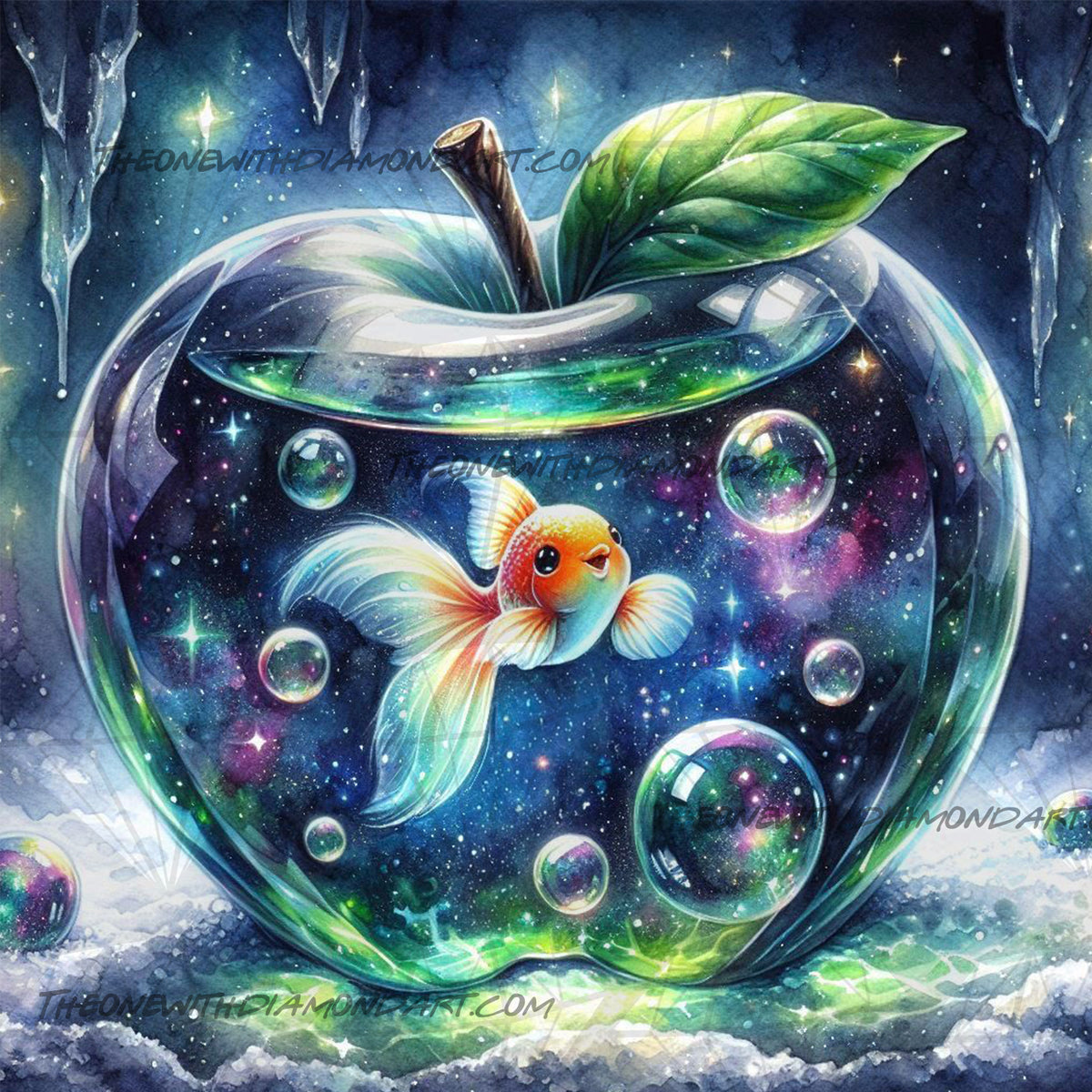 Glass Apple - Goldfish ©Finira – The One With The Diamond Art