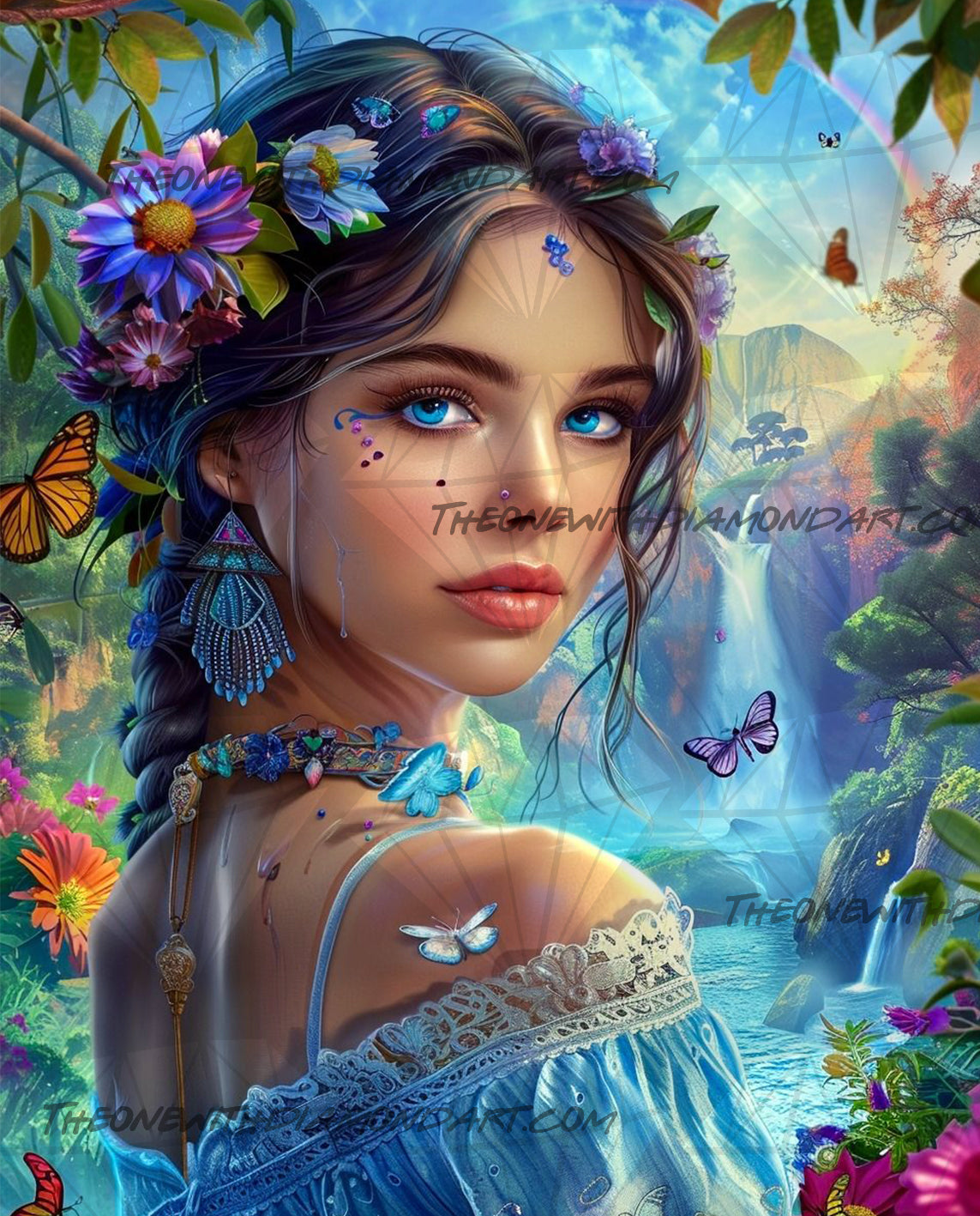 Goddess Of The Waterfall ©Artifey – The One With The Diamond Art