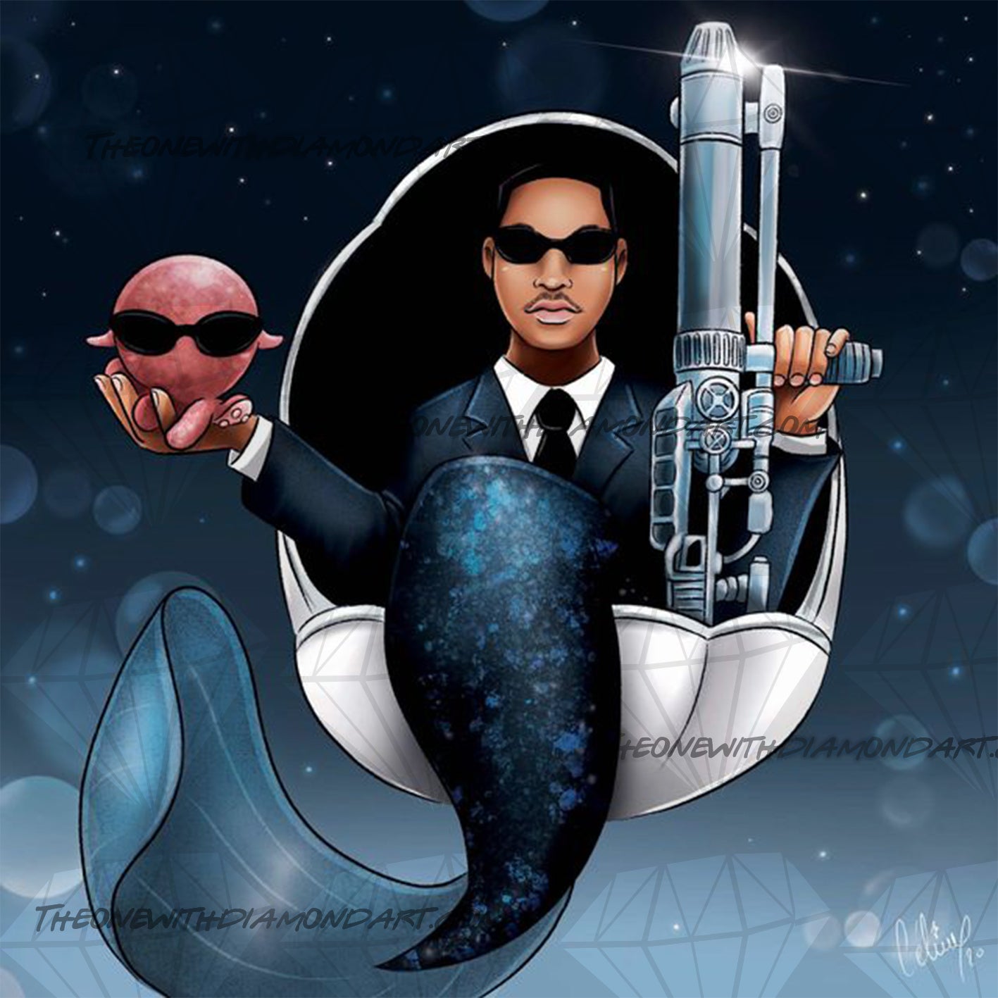 Mermen In Black - Alien ©Céline Lecomte – The One With The Diamond Art
