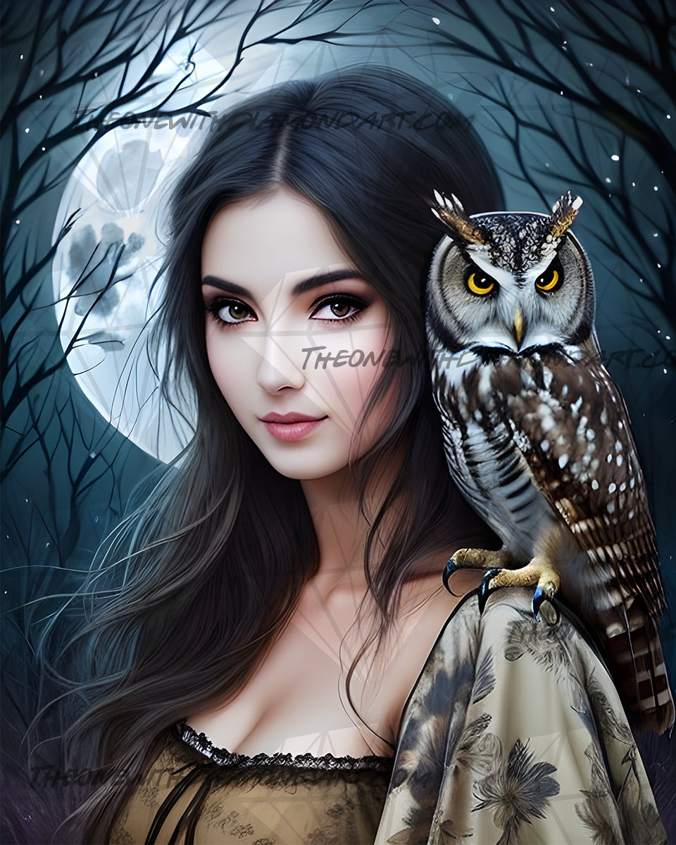 Moonlight Owl ©Melody Millward – The One With The Diamond Art