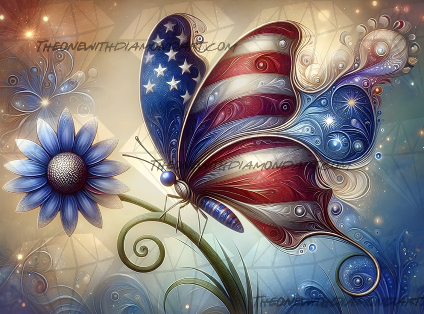 Patriotic Butterfly©Finira – The One With The Diamond Art