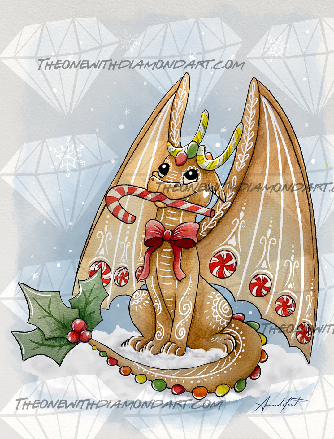 Gingerbread Dragon ©Parente Illustration – The One With The Diamond Art