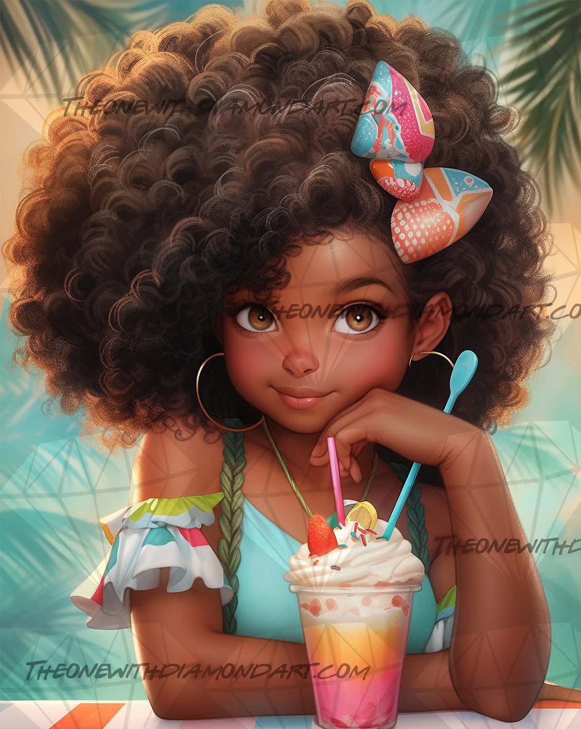Tropical Paradise ©Morgana Fantasy AI – The One With The Diamond Art