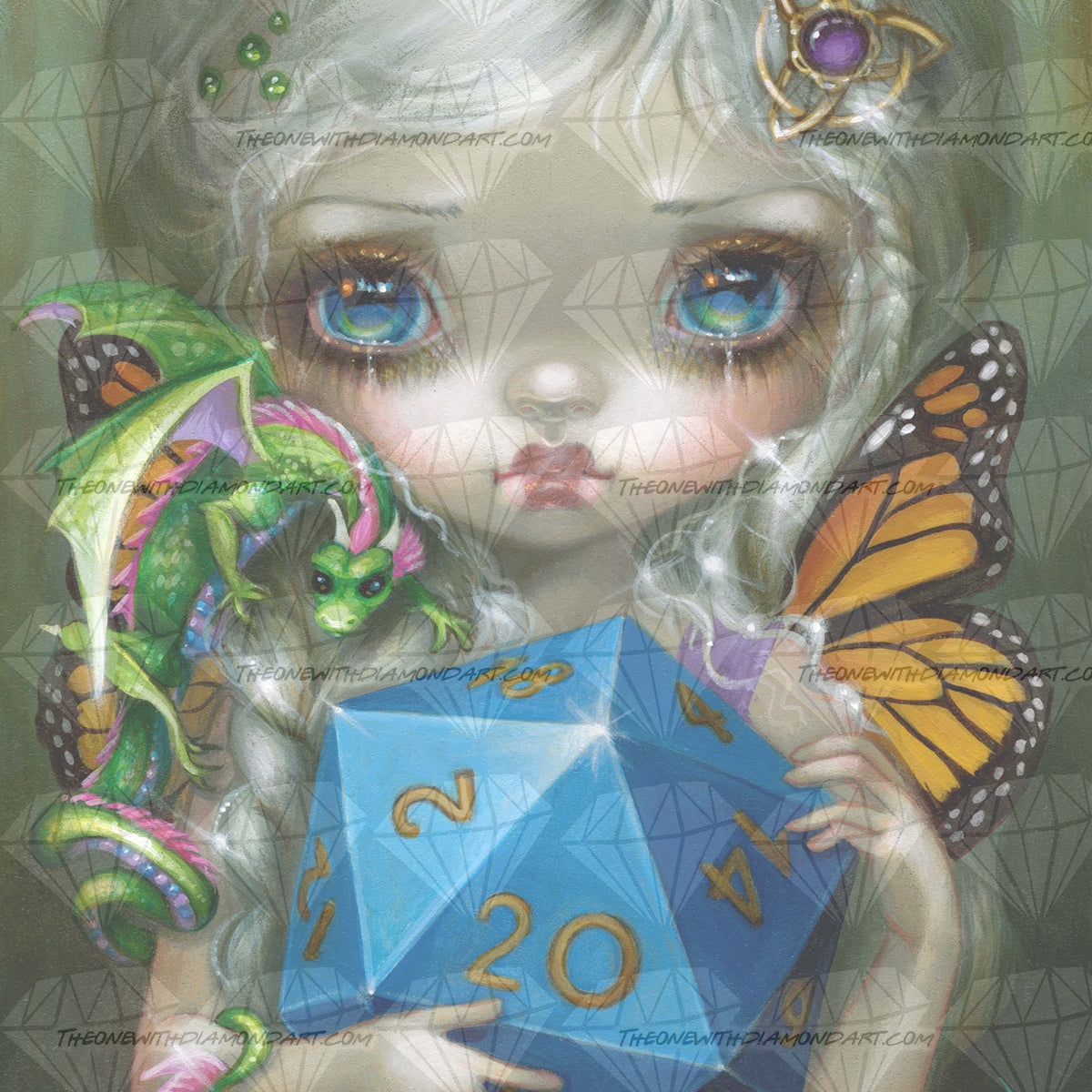 20 Sided Dice Fairy ©Jasmine Becket-Griffith – The One With The Diamond Art