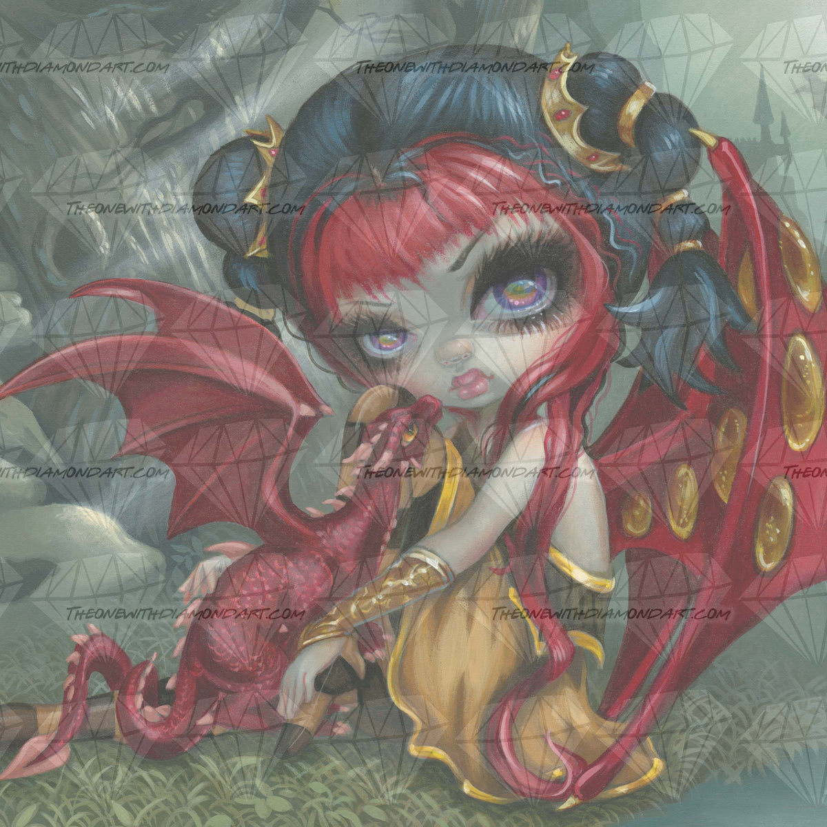 Amber Dragonling ©Jasmine Becket-Griffith – The One With The Diamond Art