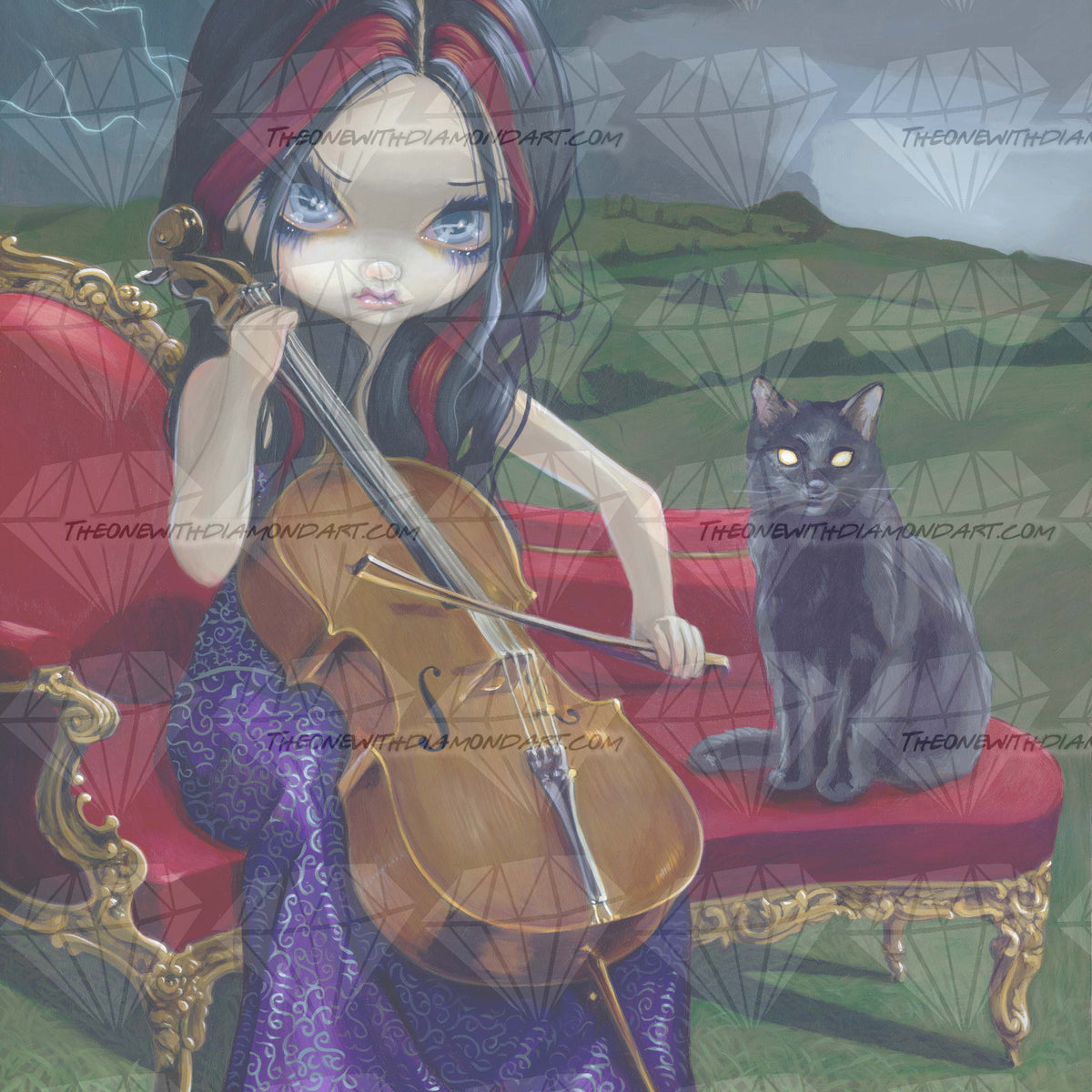 Cello Storm ©Jasmine Becket-Griffith – The One With The Diamond Art