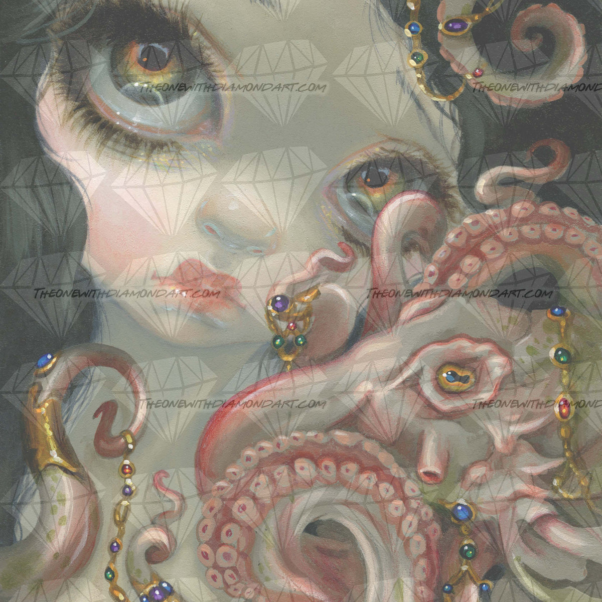 Jeweled Octopus ©Jasmine Becket-Griffith – The One With The Diamond Art