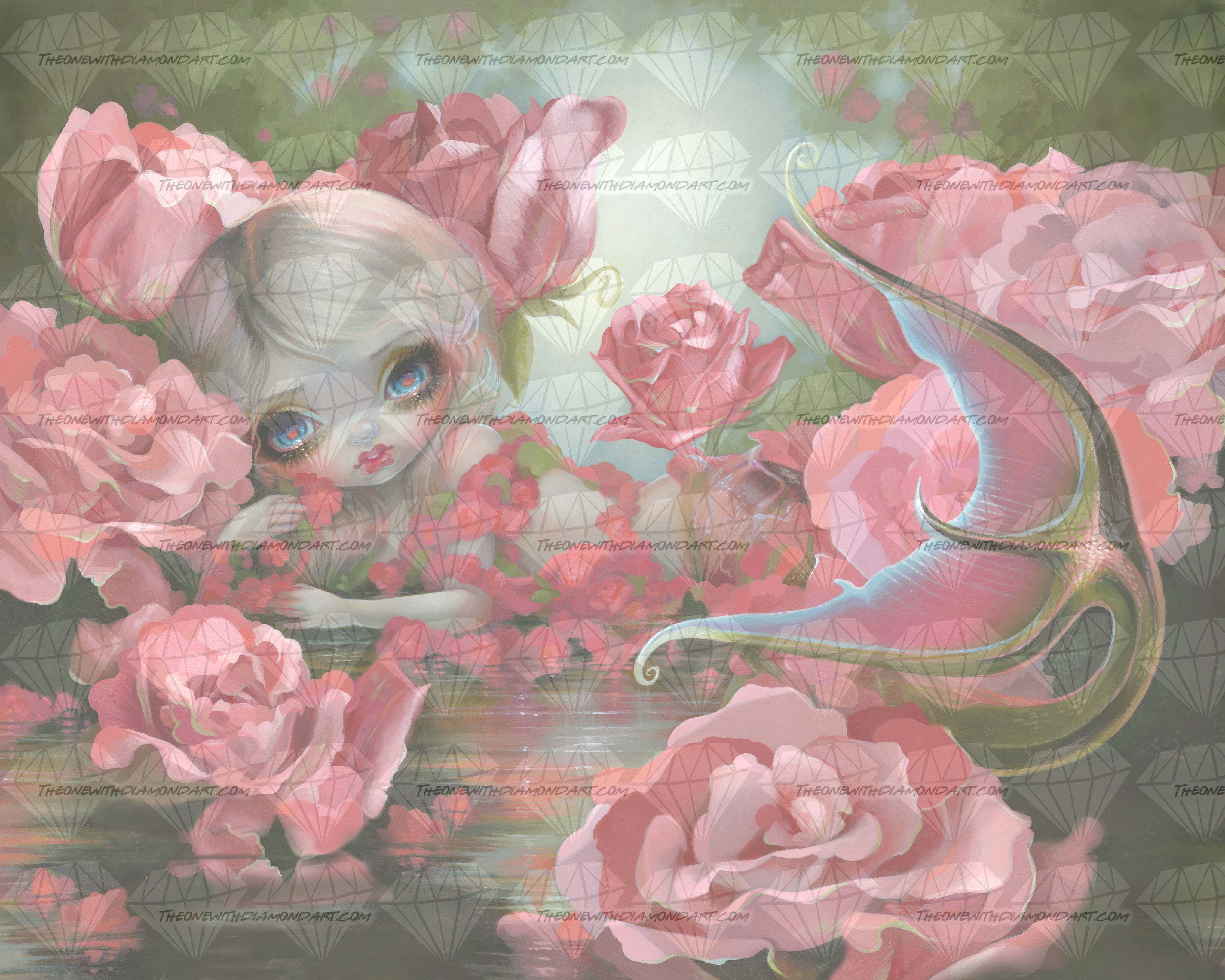 Mermaid With Roses ©Jasmine Becket-Griffith – The One With The Diamond Art