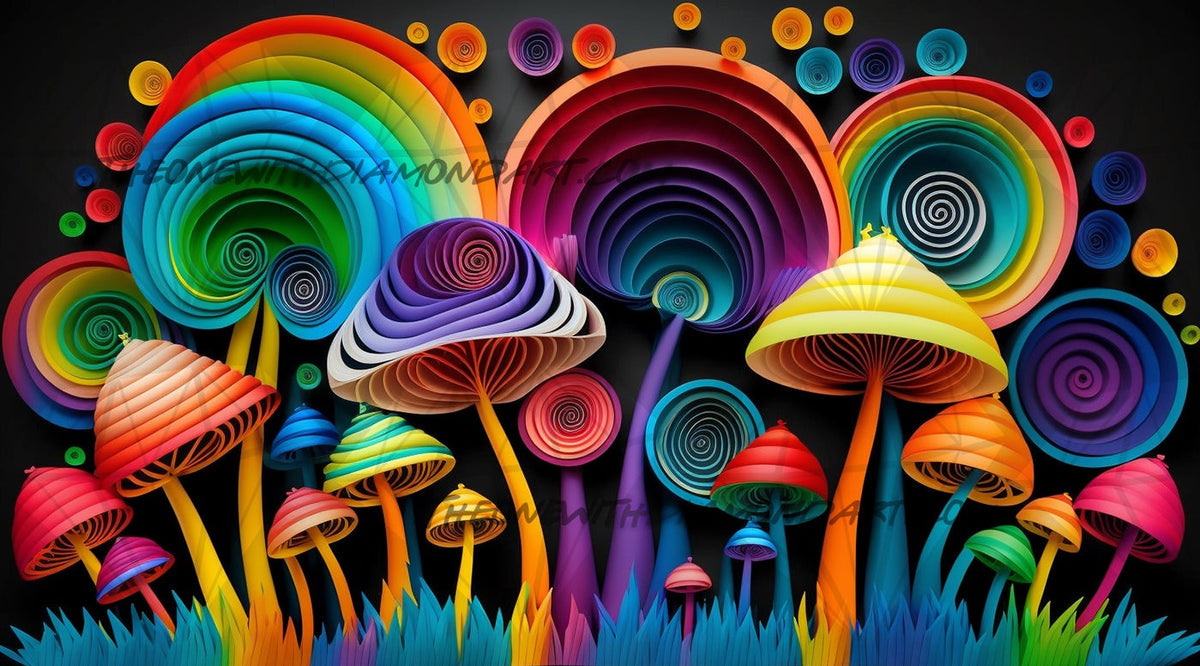 Rainbow Schrooms ©Cocomarshmallow Art – The One With The Diamond Art