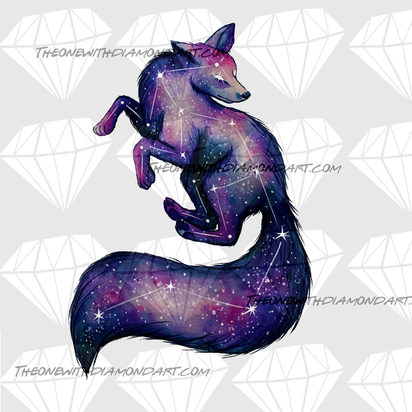 Cosmic Fox ©Parente Illustration – The One With The Diamond Art