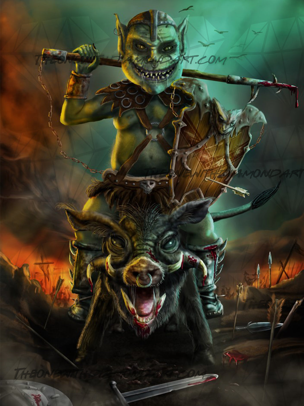 Goblin On A Hog ©Todd Schweitzer – The One With The Diamond Art