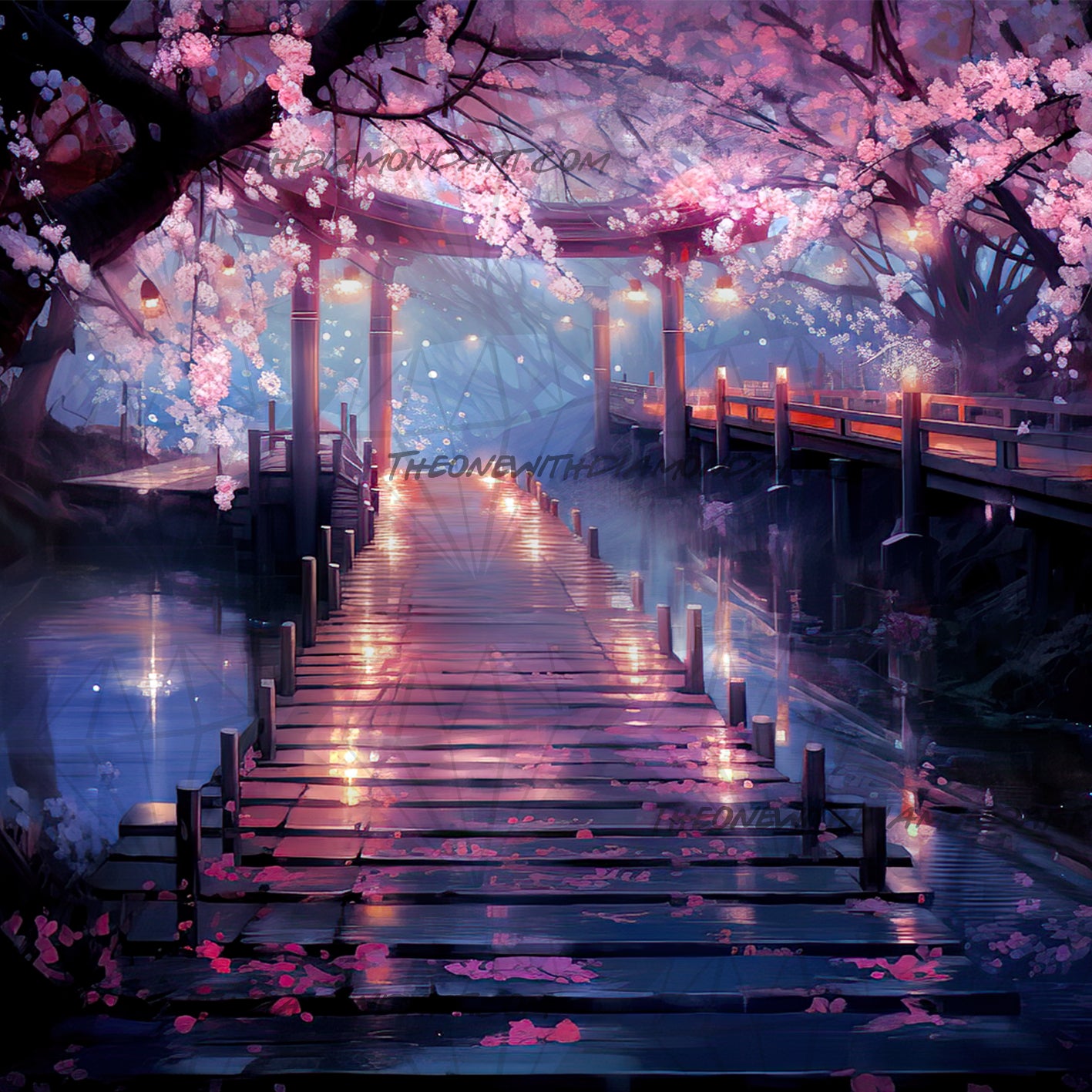Petals Bridge ©Laura @cocomarshmallow_art – The One With The Diamond Art