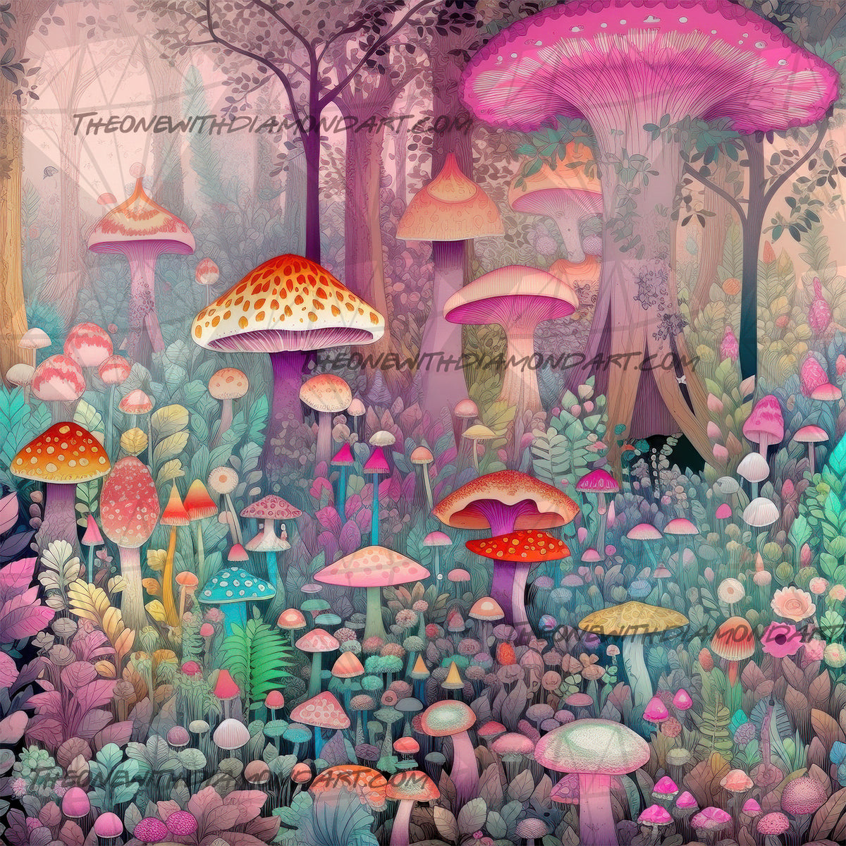 Mushroom Rainbow ©Cocomarshmallow Art – The One With The Diamond Art