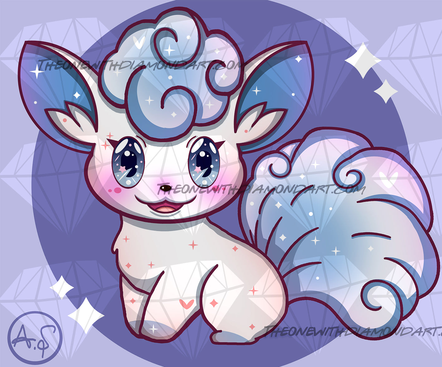 Alolan Vulpix ©Aaliyah@CraftieNymphs – The One With The Diamond Art